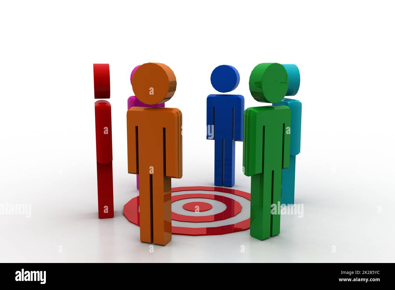 3d people with target icon Stock Photo - Alamy