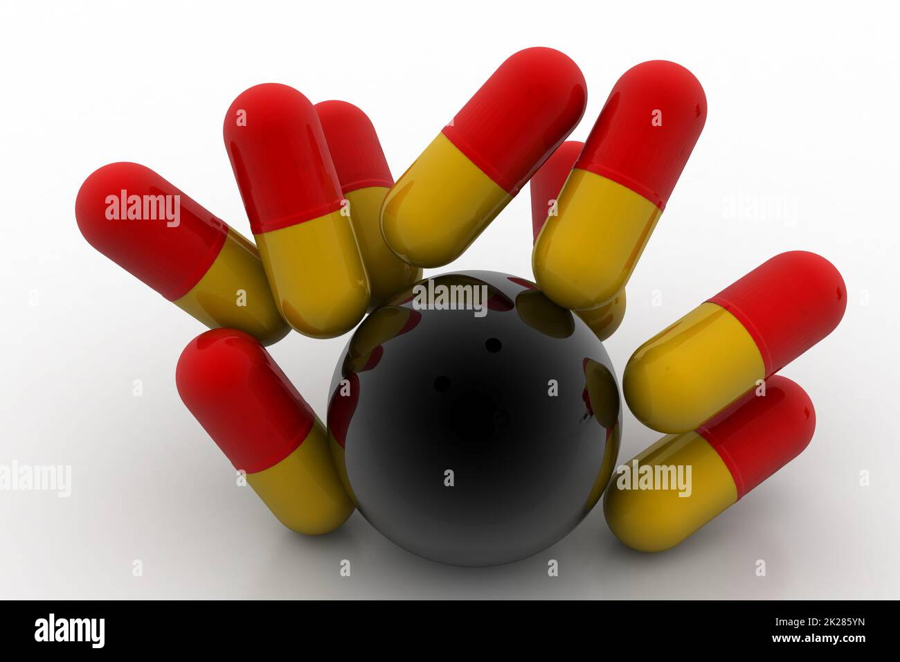 Medical capsule with ball Stock Photo - Alamy