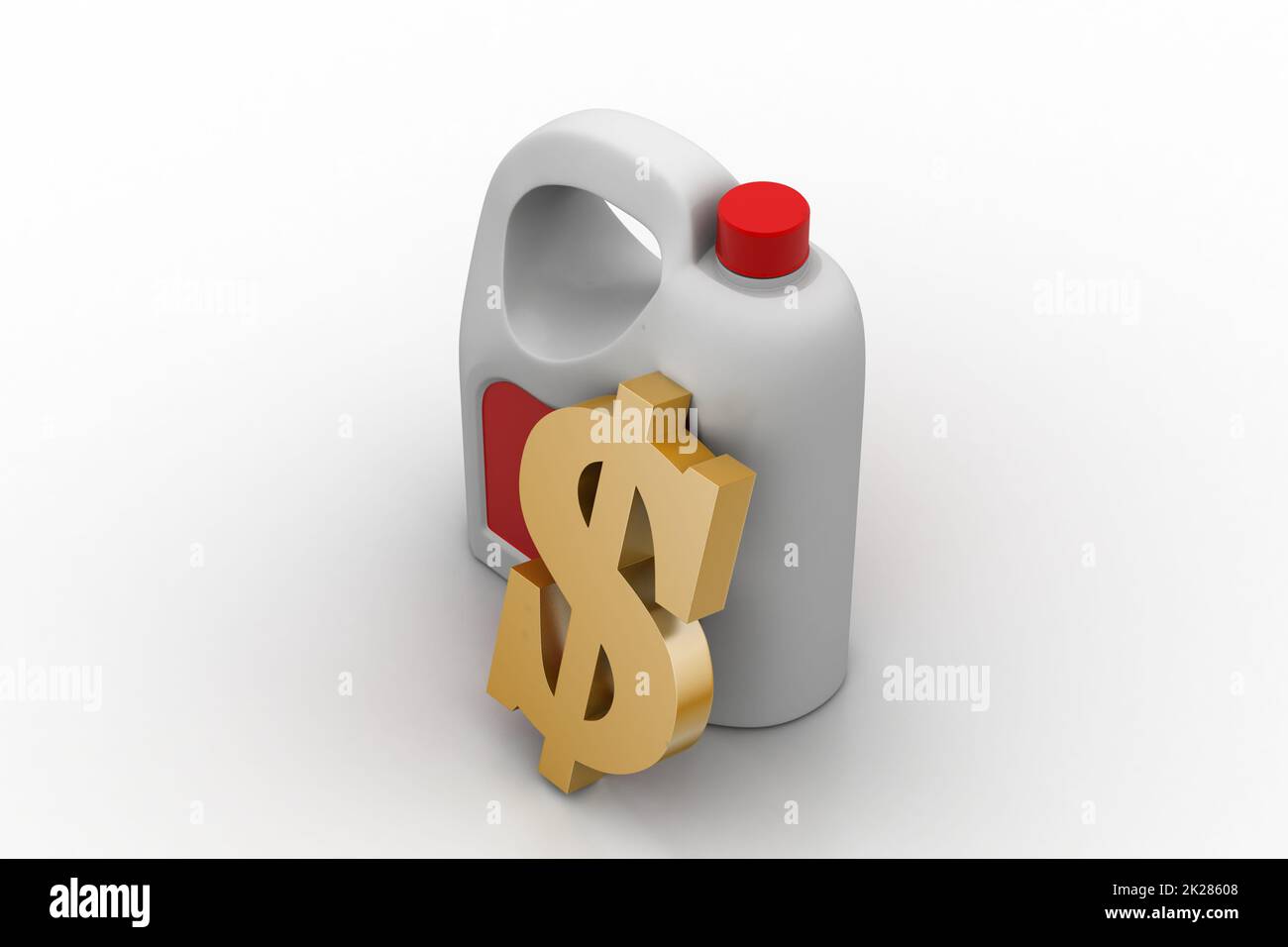 Oil can with dollar sign Stock Photo - Alamy