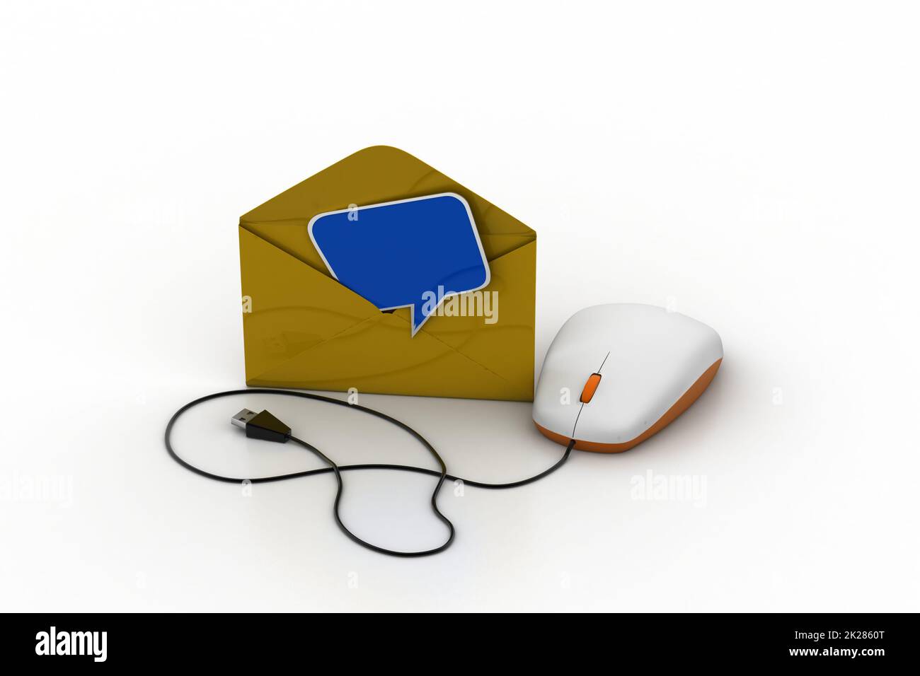 Computer mouse connected with e mail Stock Photo - Alamy