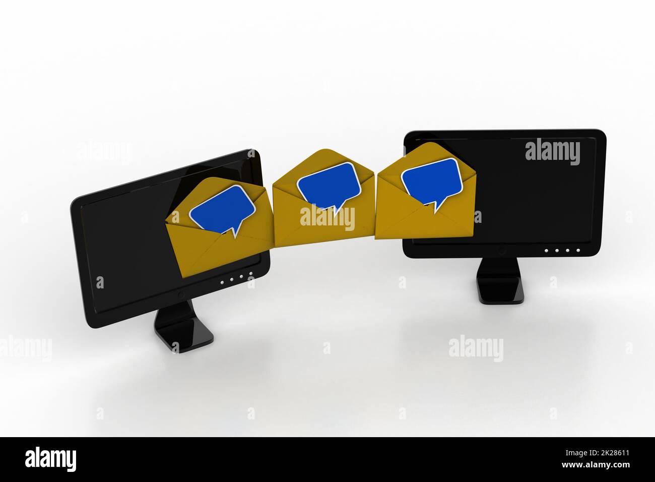 Computer screen with email Stock Photo - Alamy