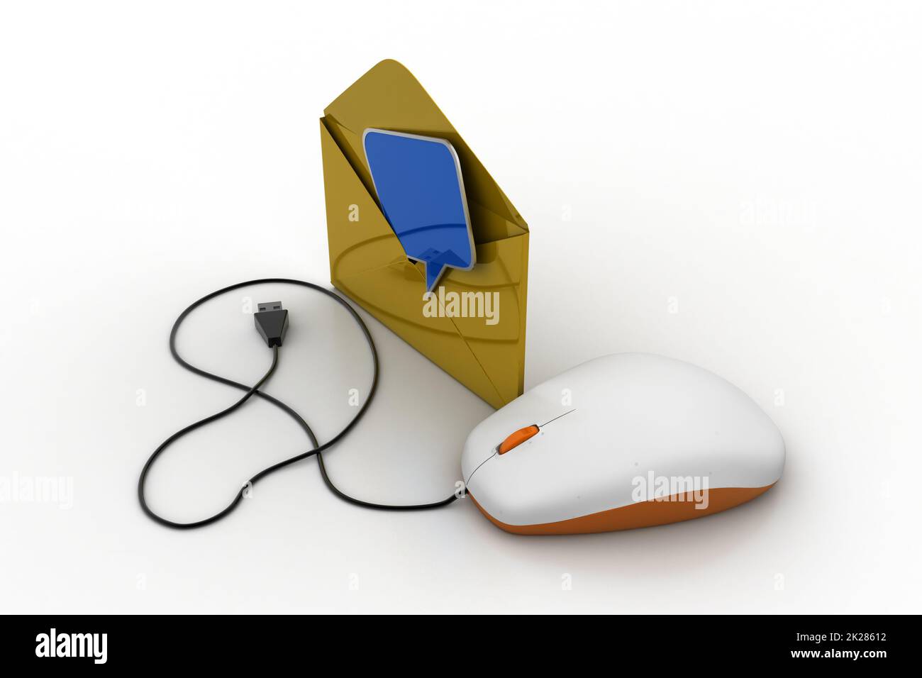 Computer mouse connected with e mail Stock Photo - Alamy