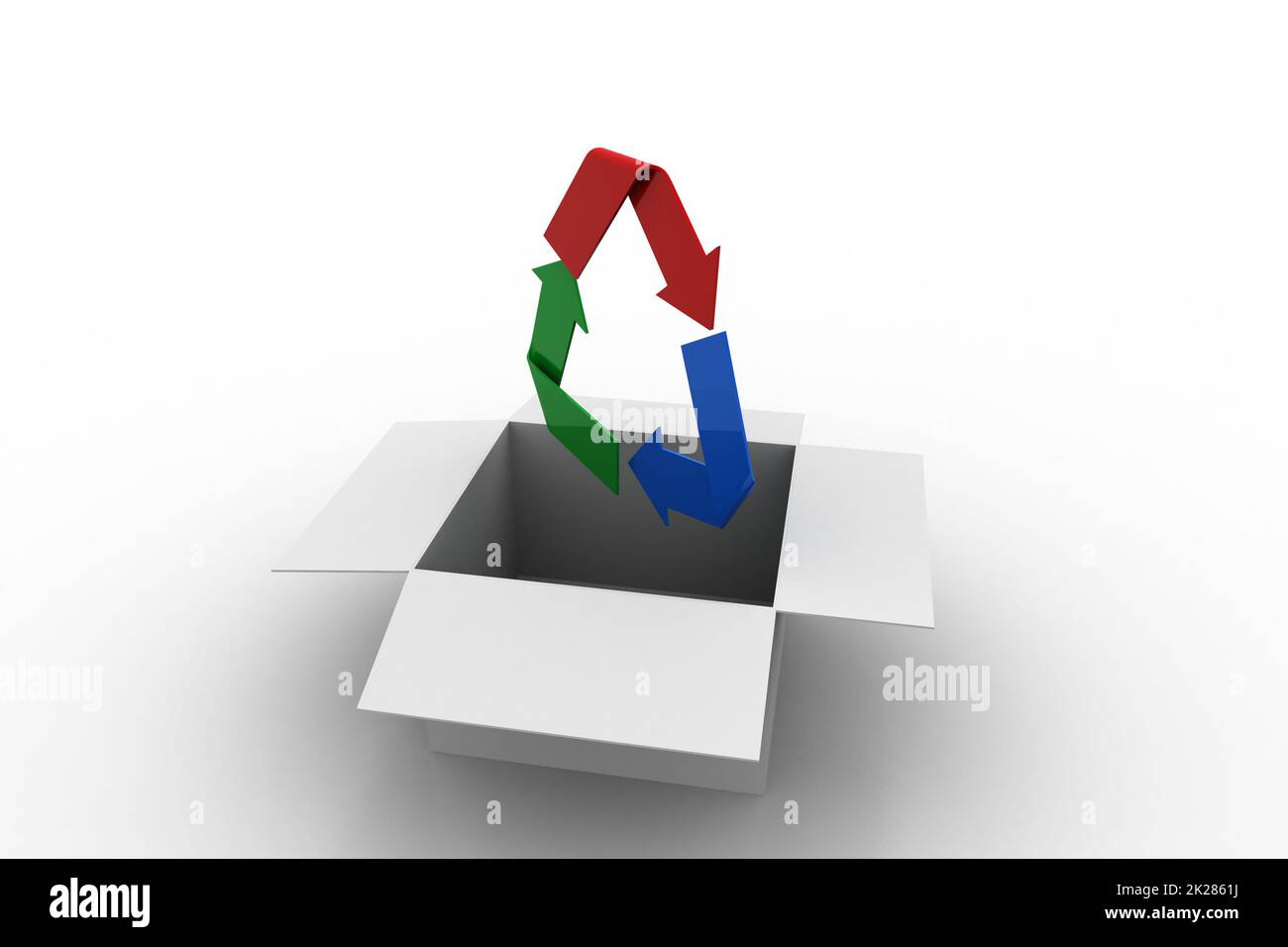 Re cycle arrow in the box Stock Photo - Alamy