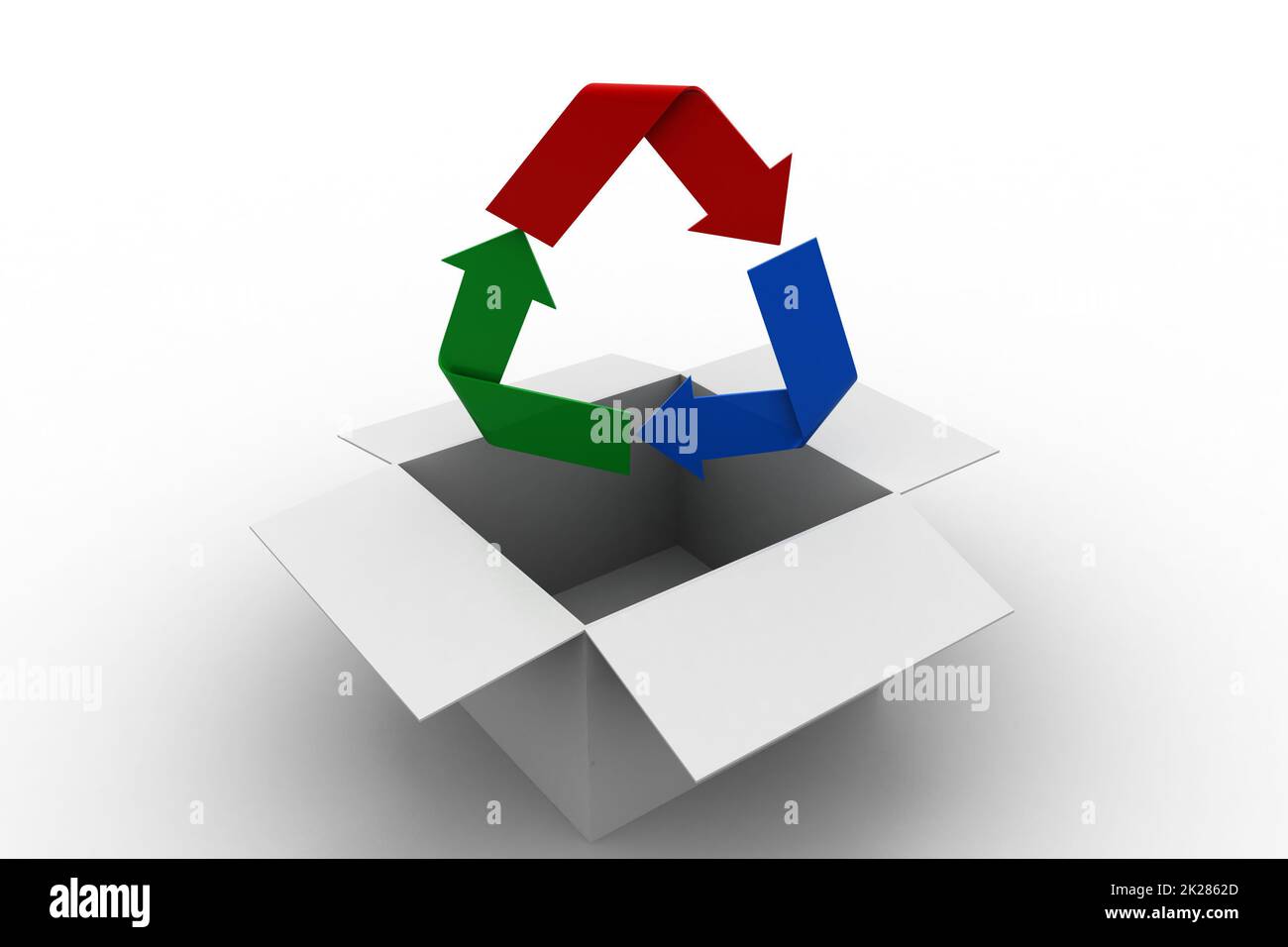 Re cycle arrow in the box Stock Photo - Alamy