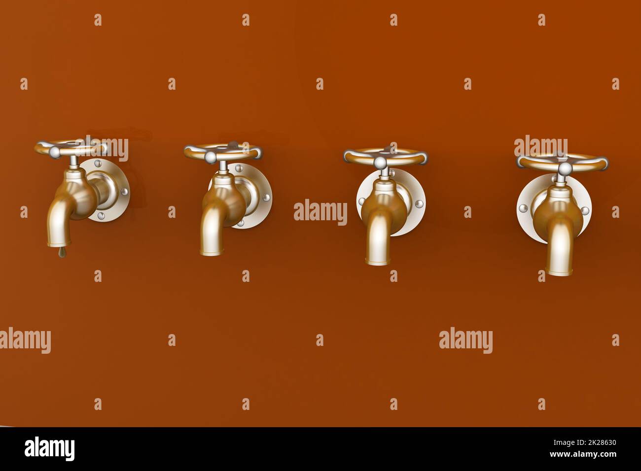 Row of water tap Stock Photo - Alamy