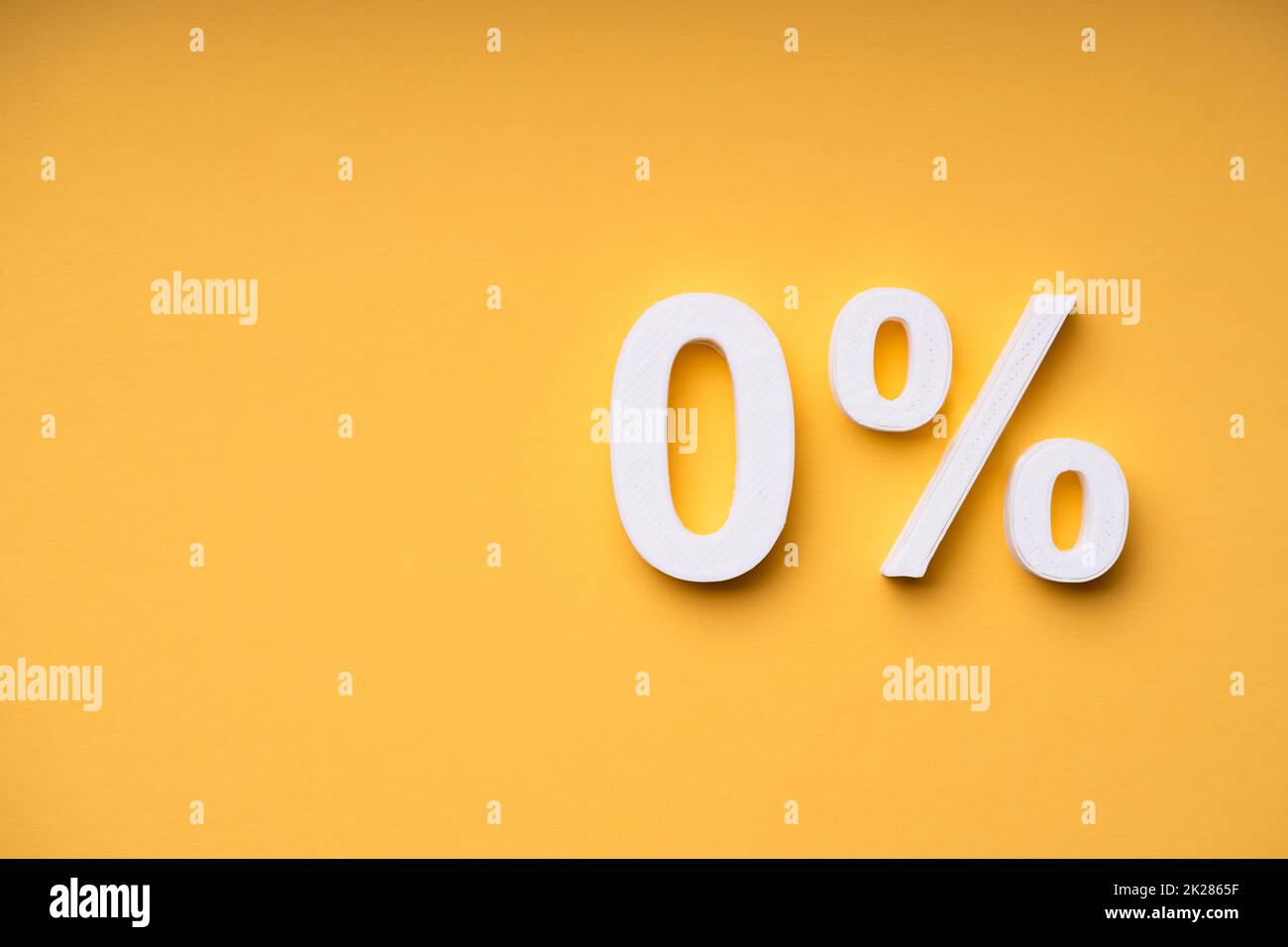 White Zero Percent Sign Stock Photo - Alamy