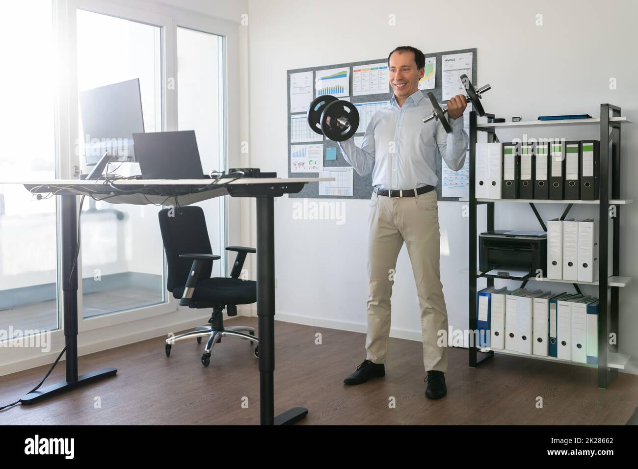 Sport Exercise Workout At Corporate Desk Stock Photo - Alamy