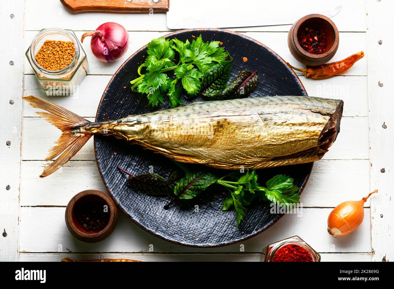 Appetizing tuna mackerel, copy space Stock Photo - Alamy