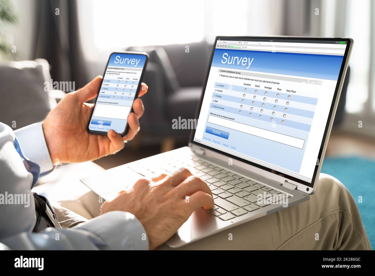 Digital Online Research Survey Form Stock Photo - Alamy