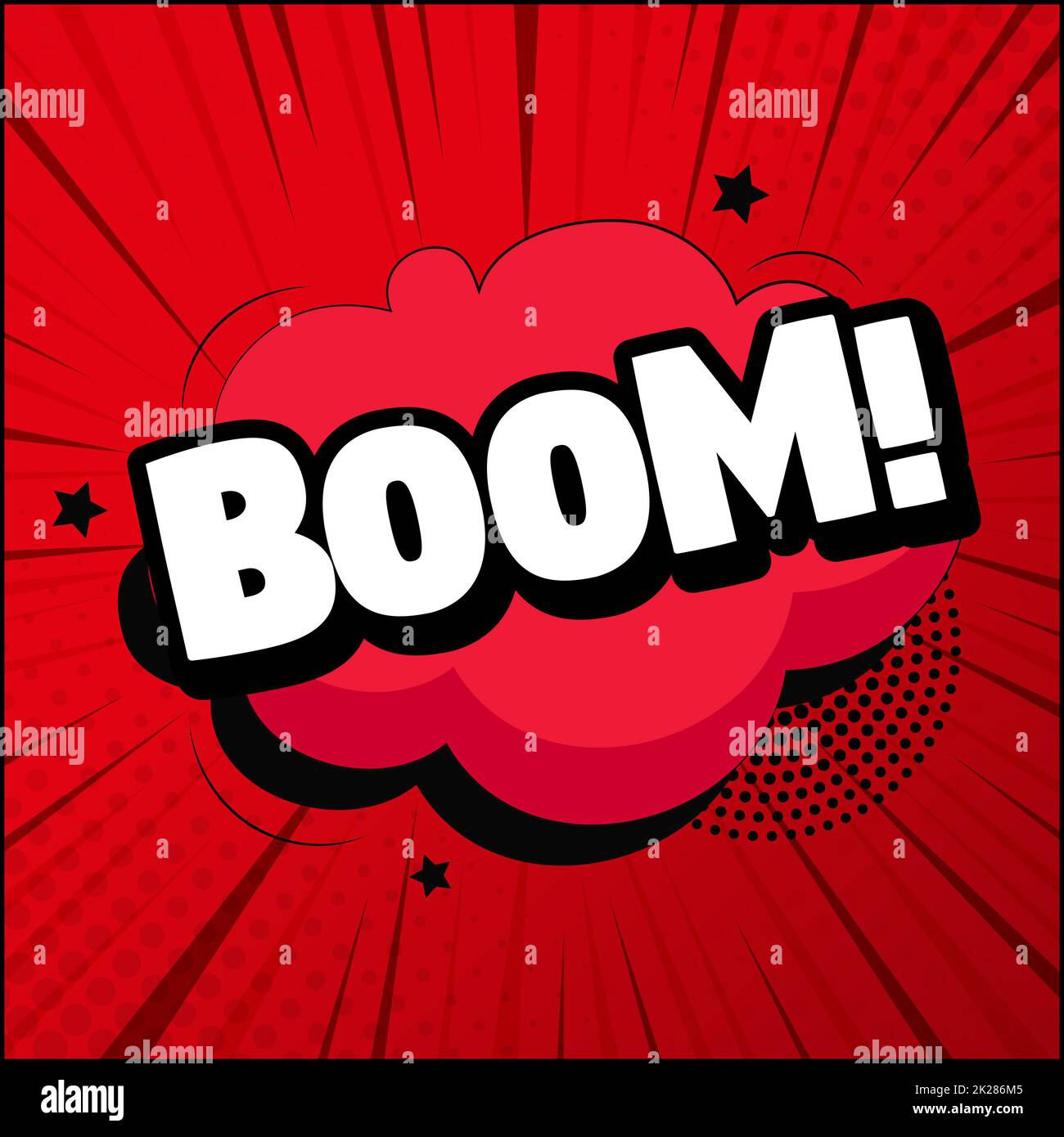 Comic lettering BOOM on white background - Vector Stock Photo - Alamy