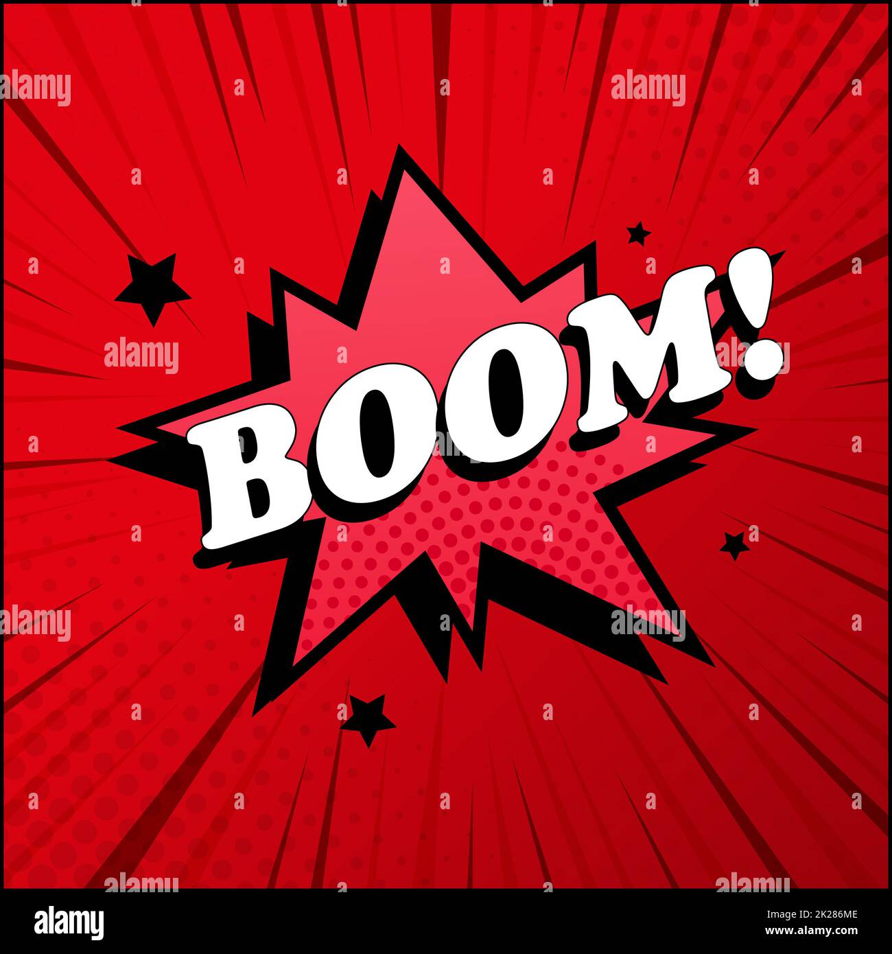 Comic lettering BOOM on white background - Vector Stock Photo - Alamy