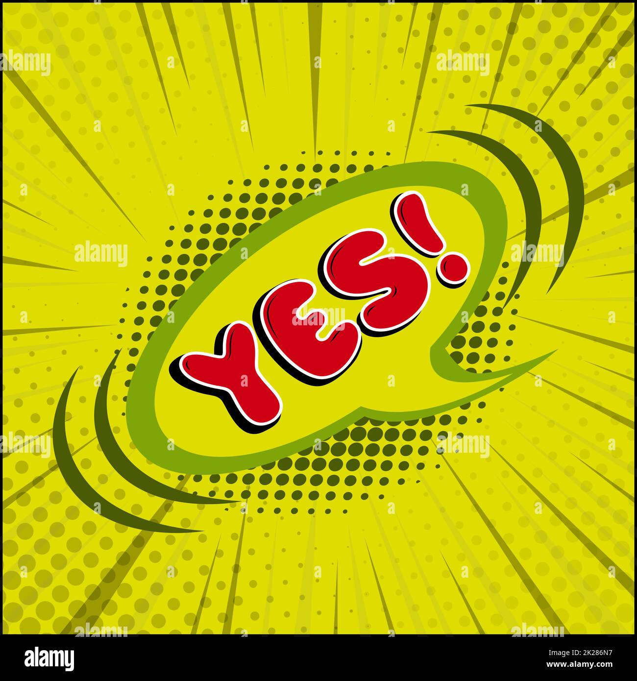 Comic lettering YES on white background - Vector Stock Photo - Alamy