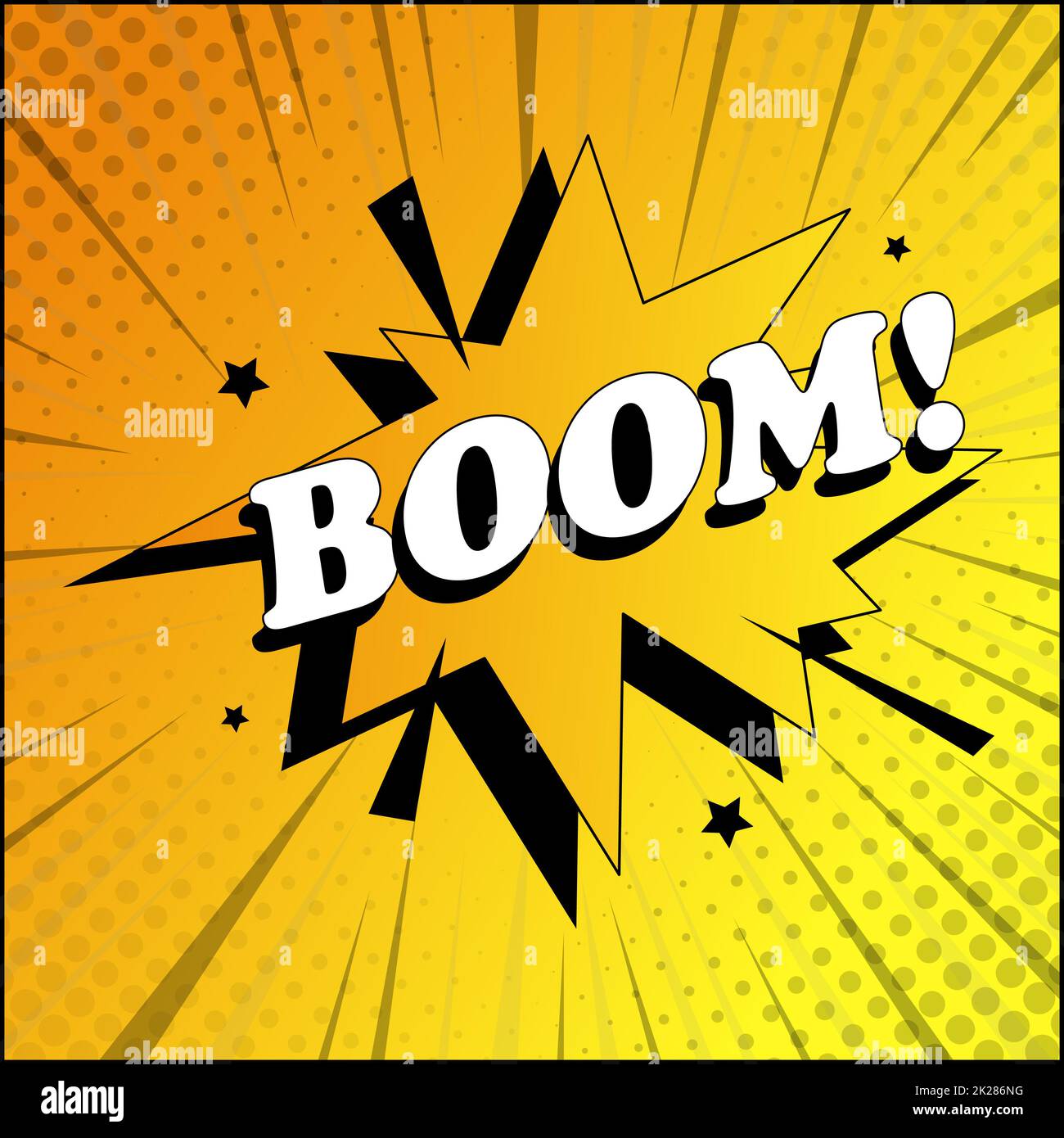 Comic lettering BOOM on white background - Vector Stock Photo - Alamy