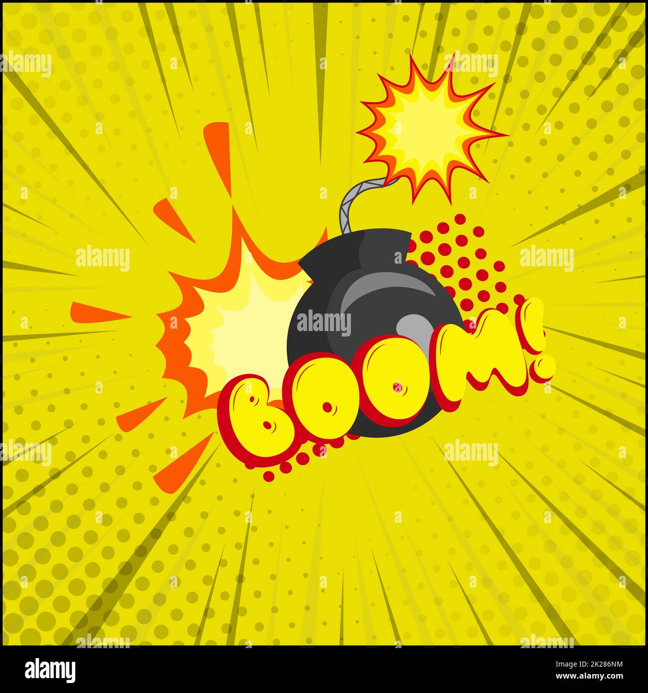 Comic lettering BOOM on white background - Vector Stock Photo - Alamy