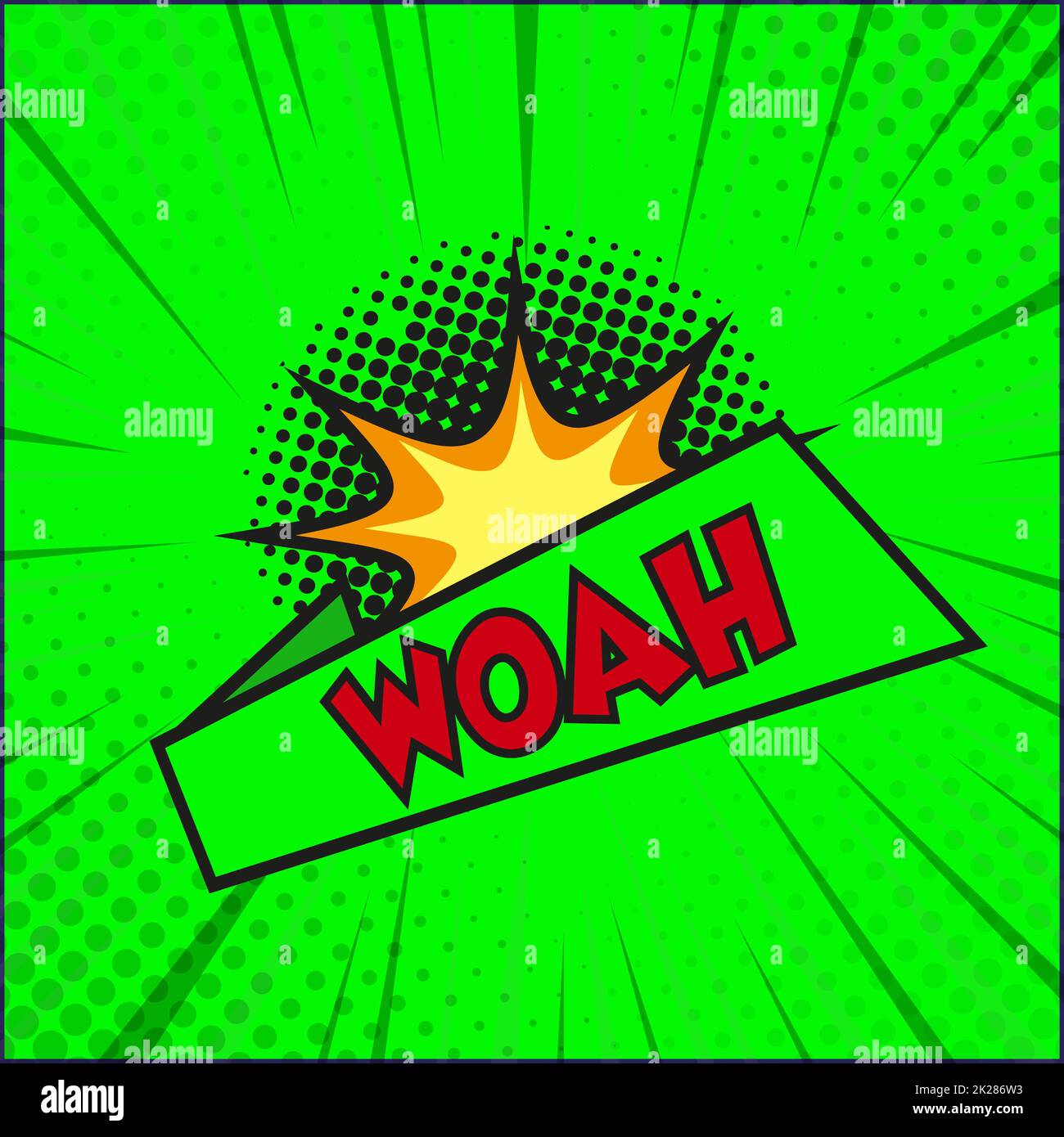 Comic lettering WOAH on white background - Vector Stock Photo - Alamy