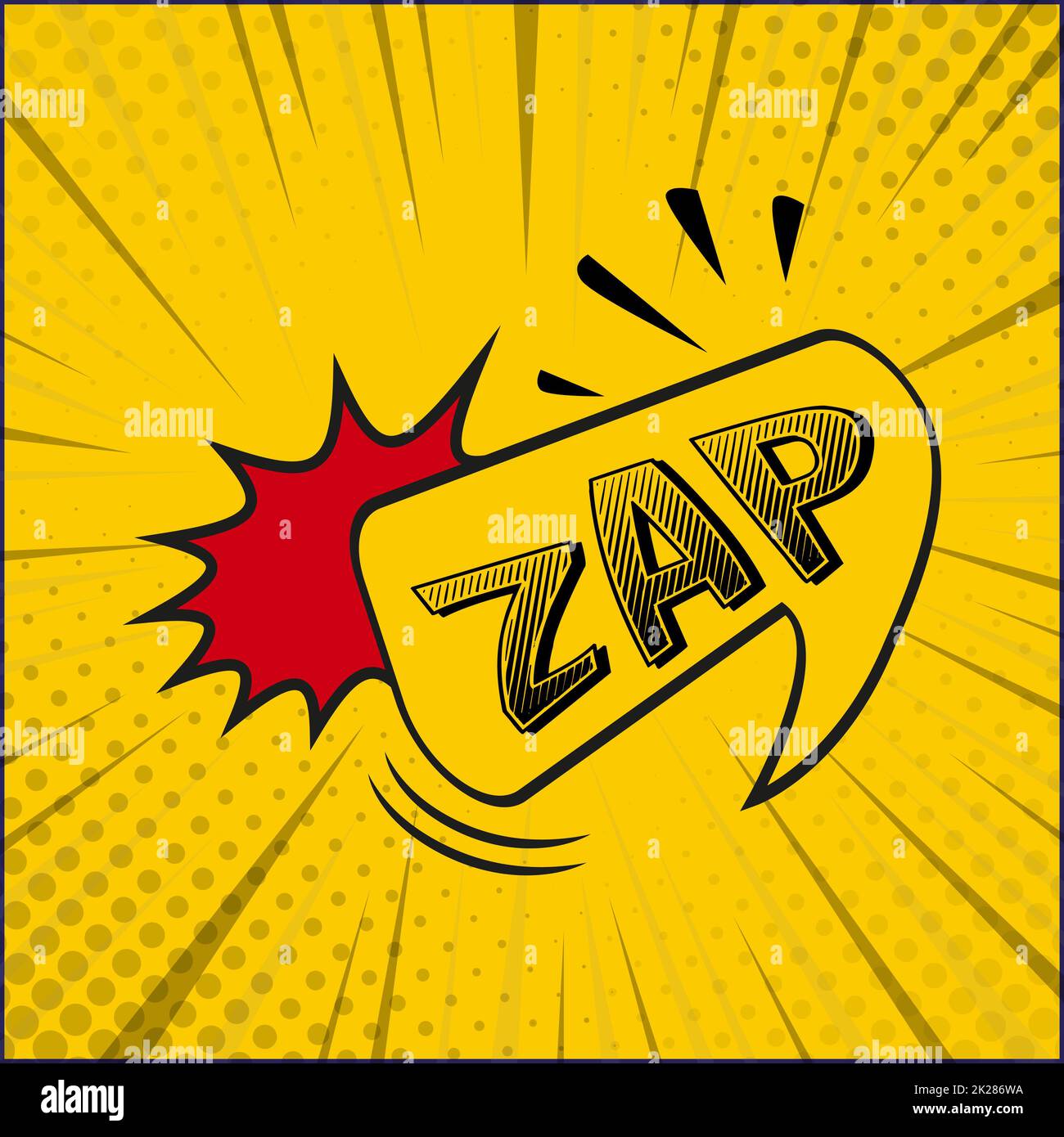 Comic lettering ZAP on white background - Vector Stock Photo - Alamy
