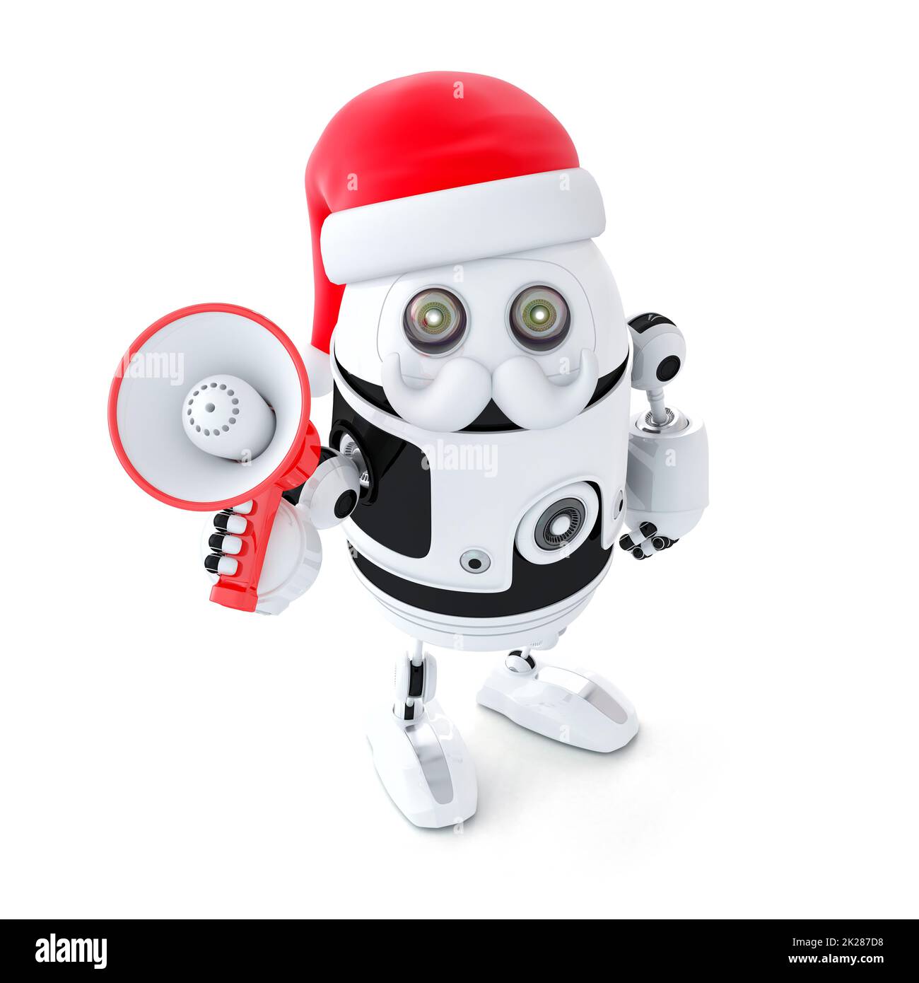 Robot Santa with megaphone. Christmas concept Stock Photo - Alamy