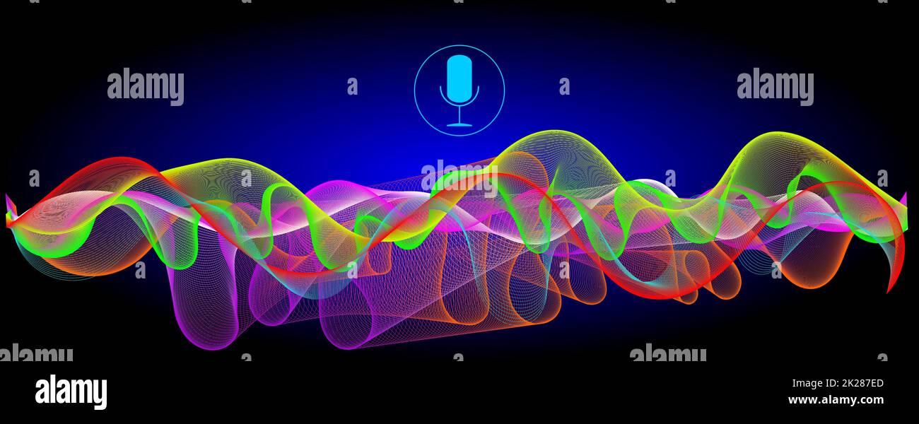 Voice Recognition with a microphone and multi coloured soundwaves â ...