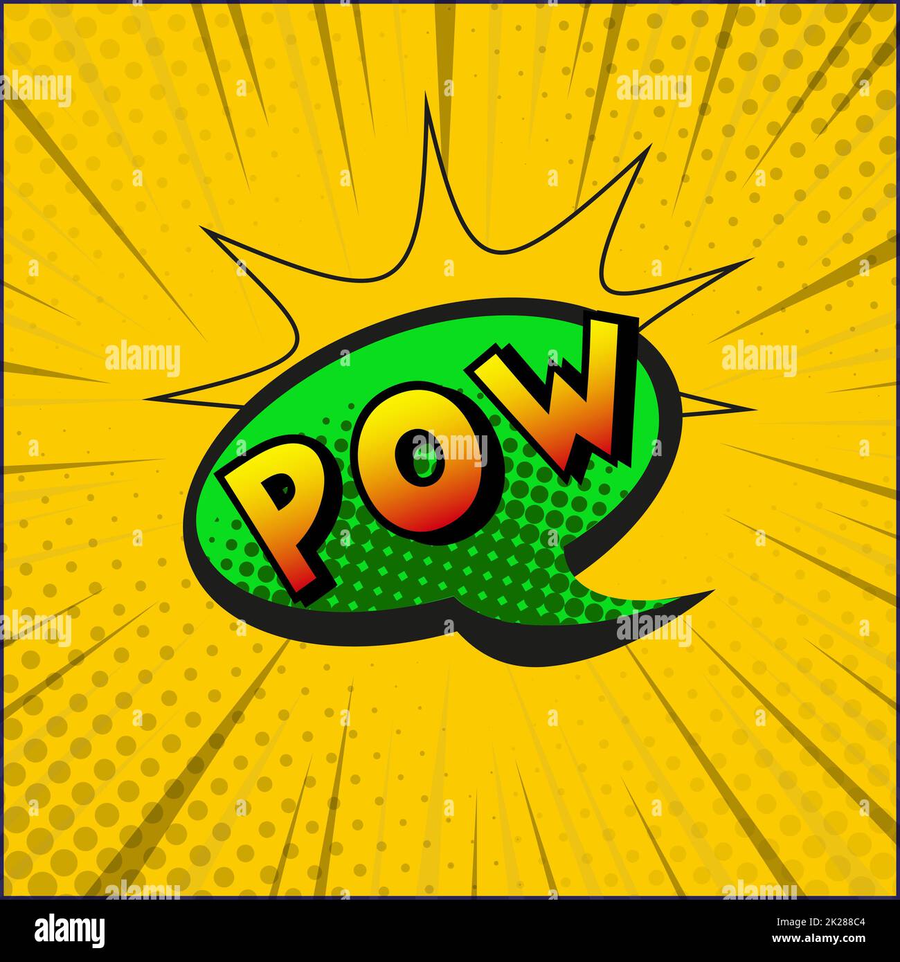 Comic lettering POW on white background - Vector Stock Photo - Alamy
