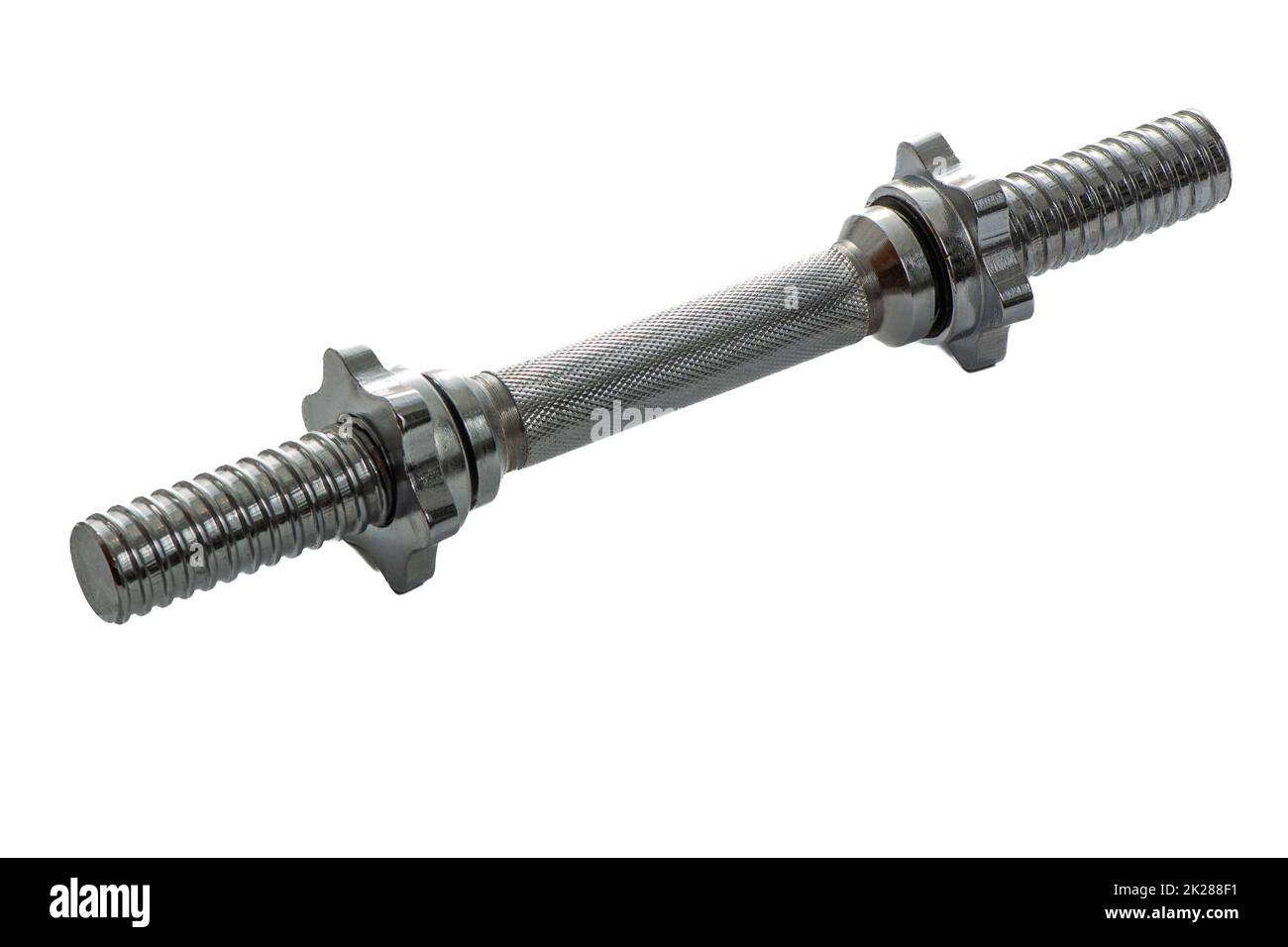 metal neck for dumbbells in disassembled form on a white isolated ...