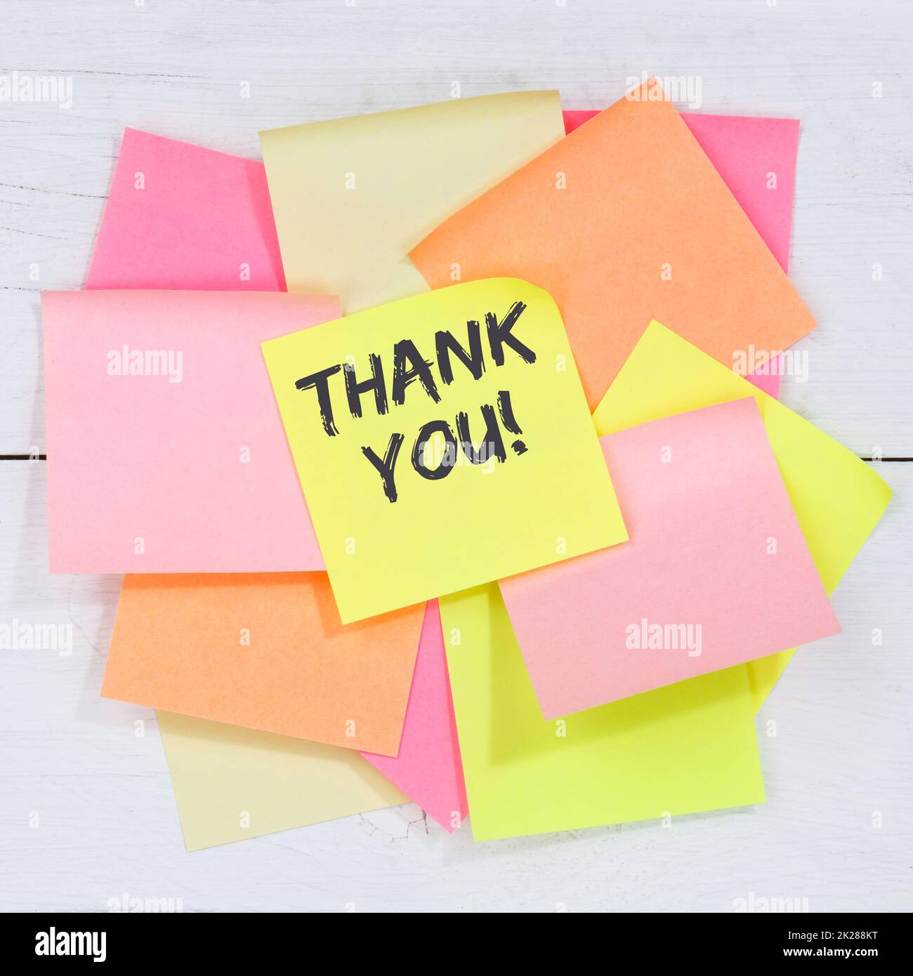 Thank you on notepaper office business concept desk note paper square ...