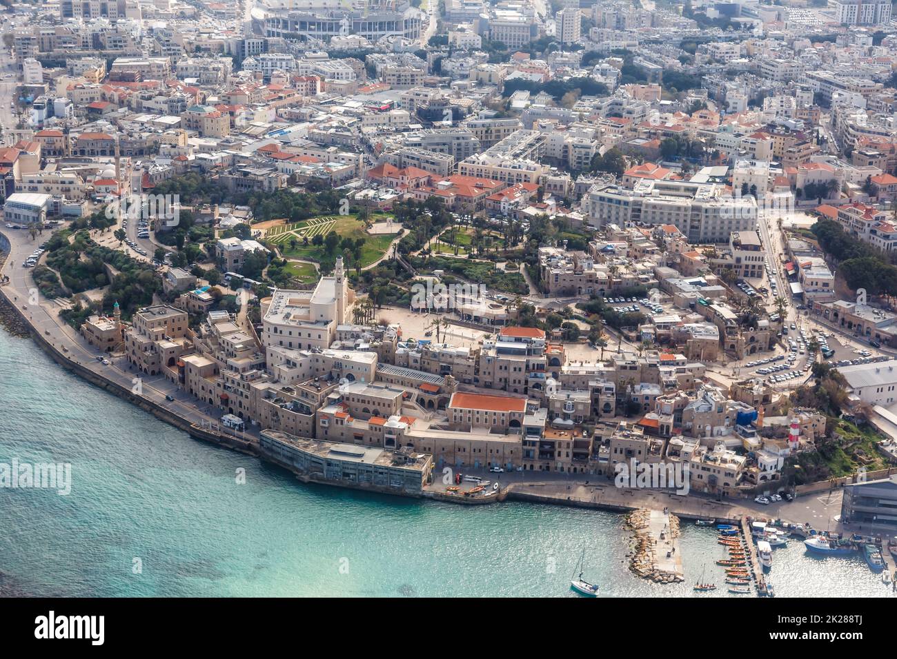 Jaffa Yafo old city town Israel Tel Aviv aerial view photo sea Stock ...