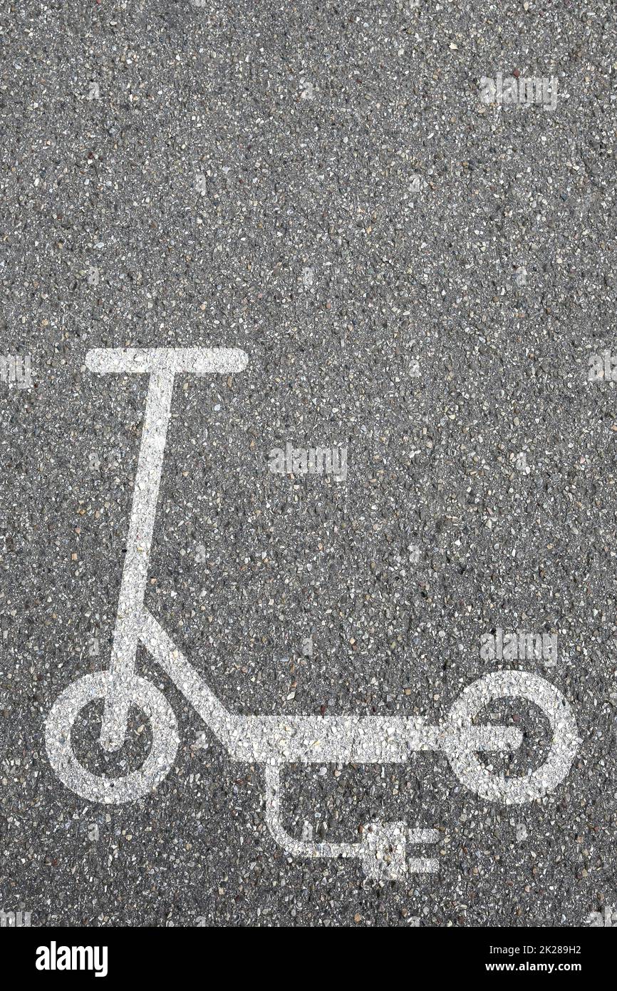Electric scooter e-scooter road sign eco friendly portrait format ...