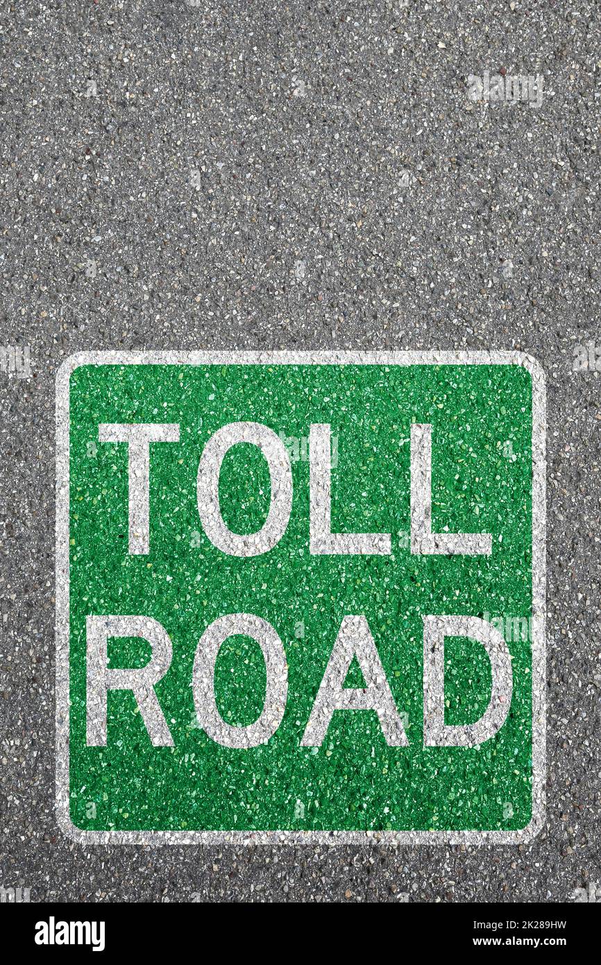 Toll road street city town pay paying clean air portrait format highway ...