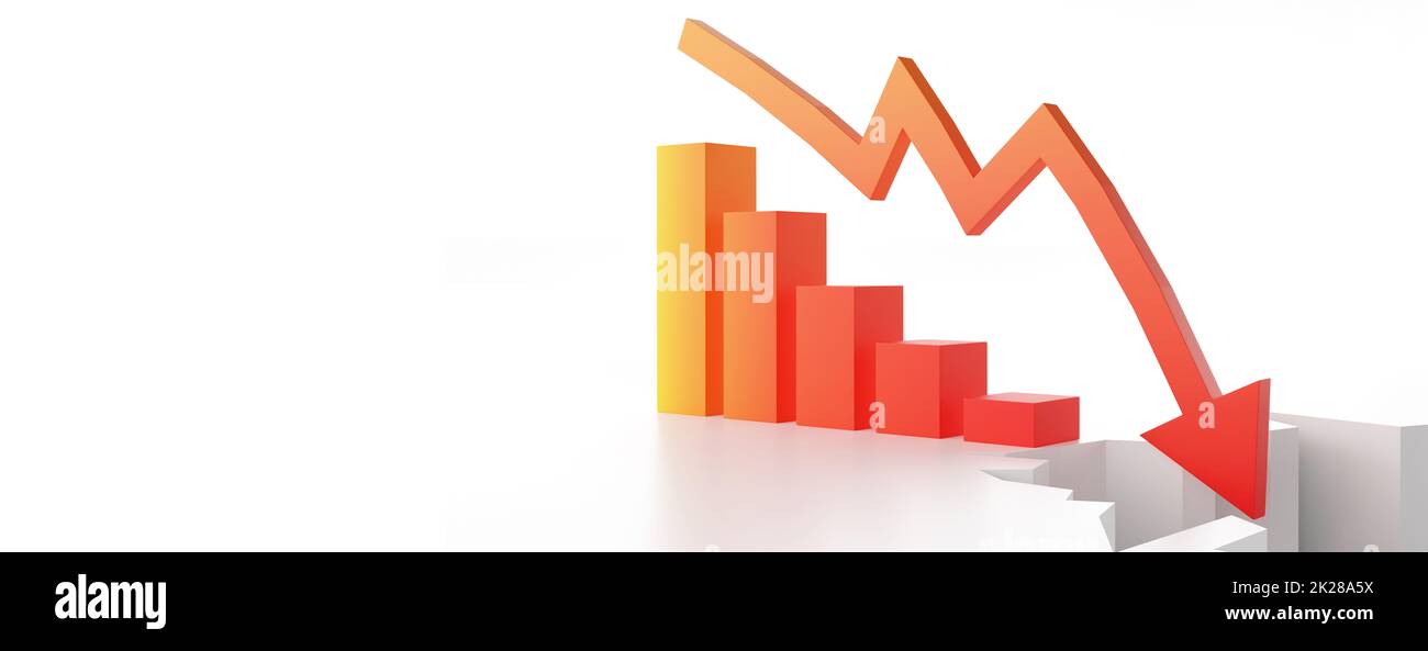Econimical crisis concept. Spread in the world, economy is down. 3d ...