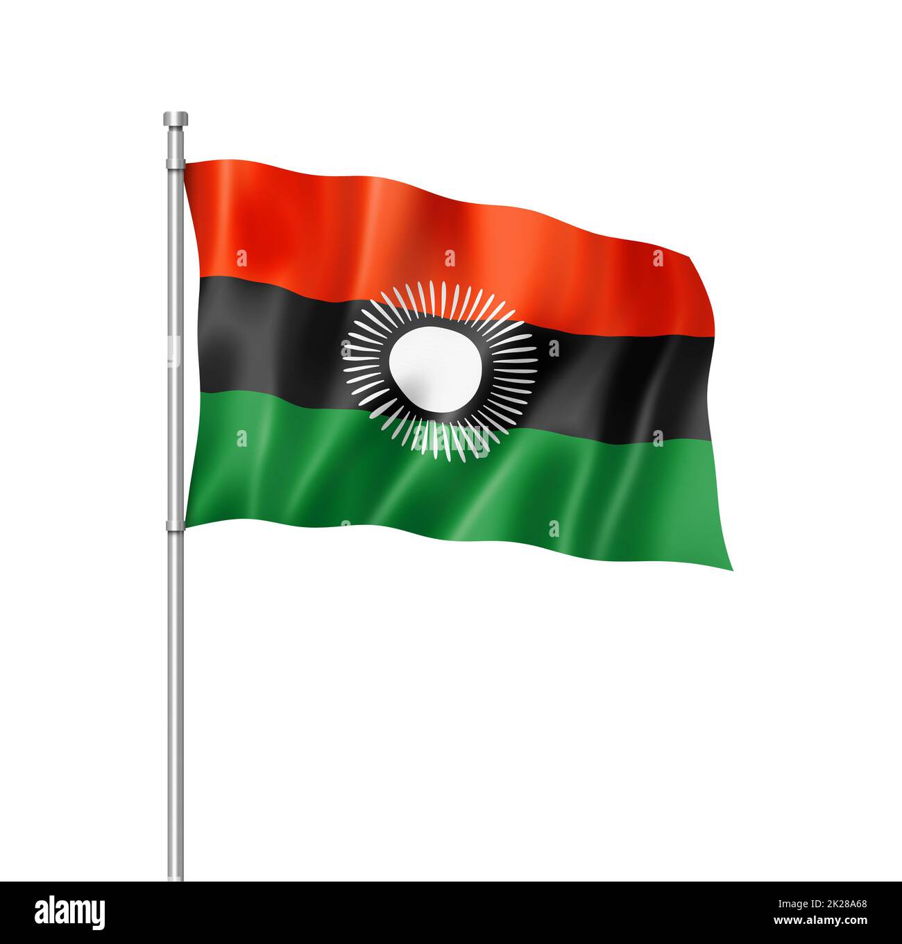 Malawi flag isolated on white Stock Photo - Alamy