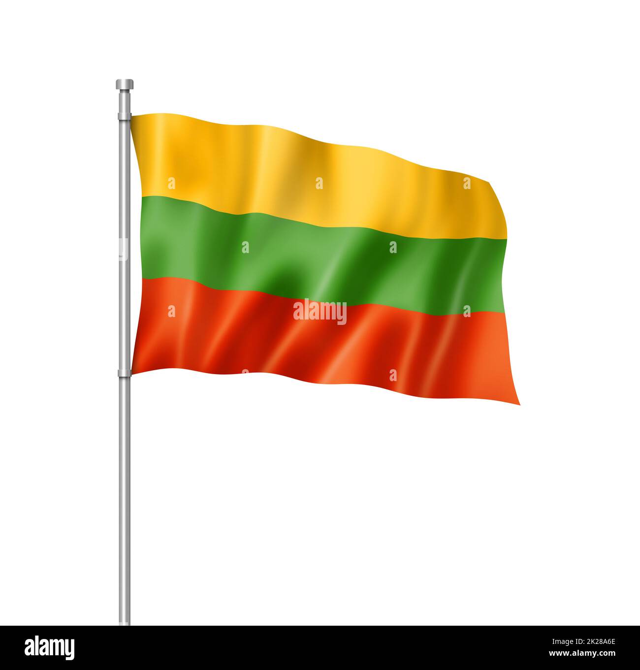 Lithuanian flag isolated on white Stock Photo - Alamy