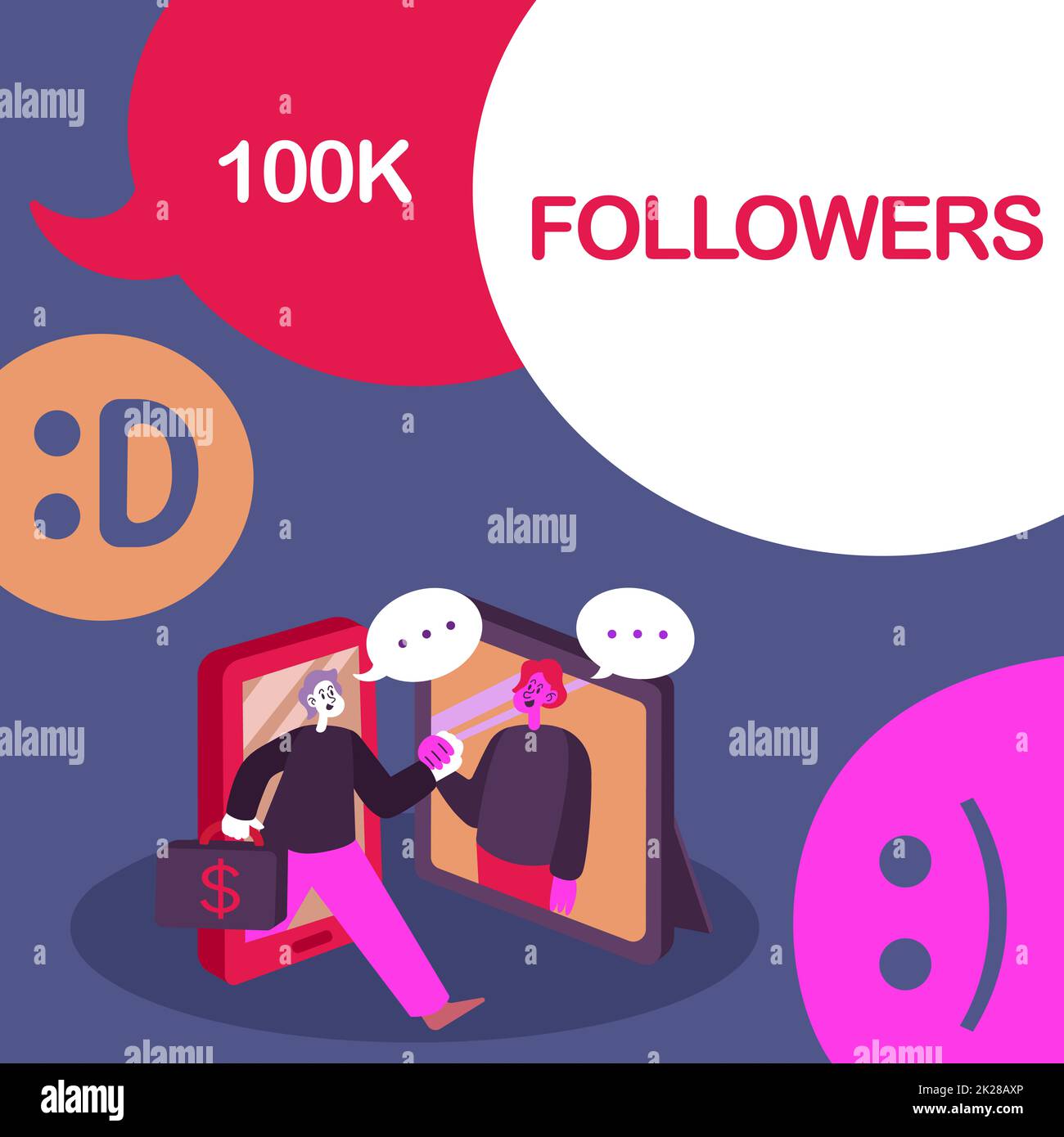 Sign displaying 100K Followers. Business showcase number of individuals ...