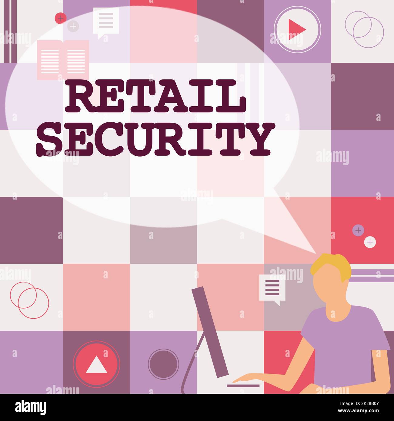 Sign displaying Retail Security. Word for process which goods sold to ...