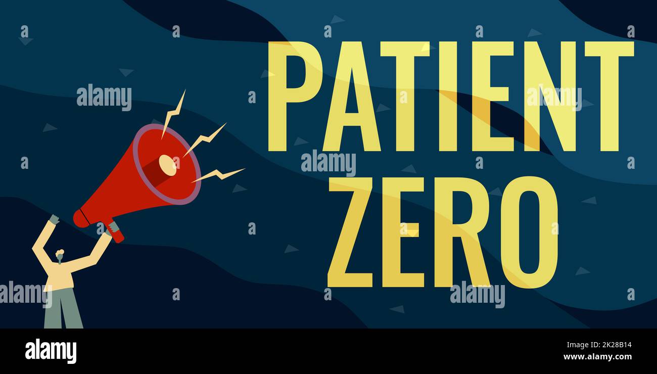 Hand writing sign Patient Zero. Word Written on primary disease carrier ...