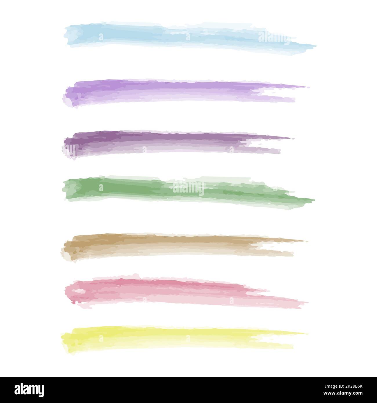 Various strokes of color paint on white background - Vector Stock Photo ...