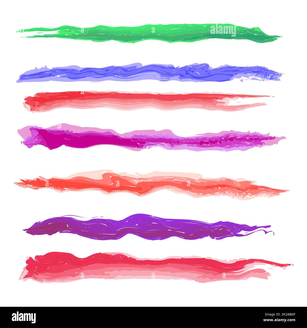 Various strokes of color paint on white background - Vector Stock Photo ...