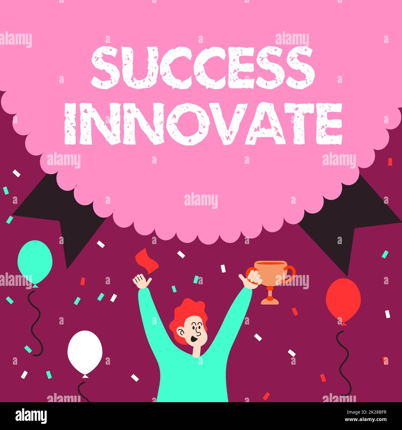 Text caption presenting Success Innovate. Business overview make ...