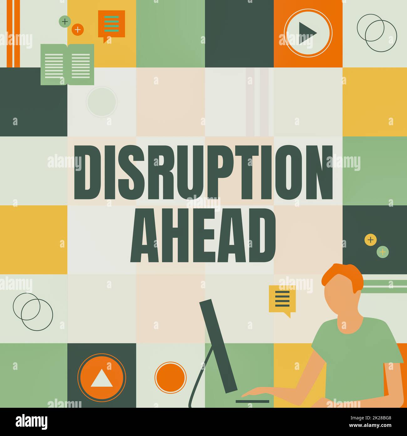 Hand writing sign Disruption Ahead. Conceptual photo Transformation ...