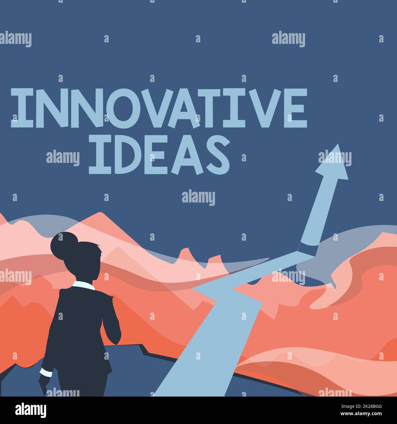 Text caption presenting Innovative Ideas. Business overview application ...