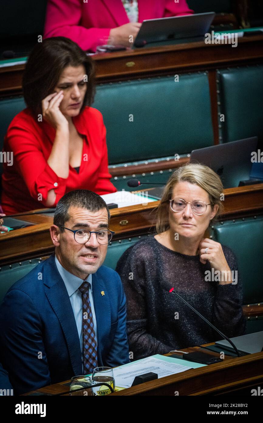 Brussels, Belgium, 22 September 2022. N-VA's Sander Loones pictured ...
