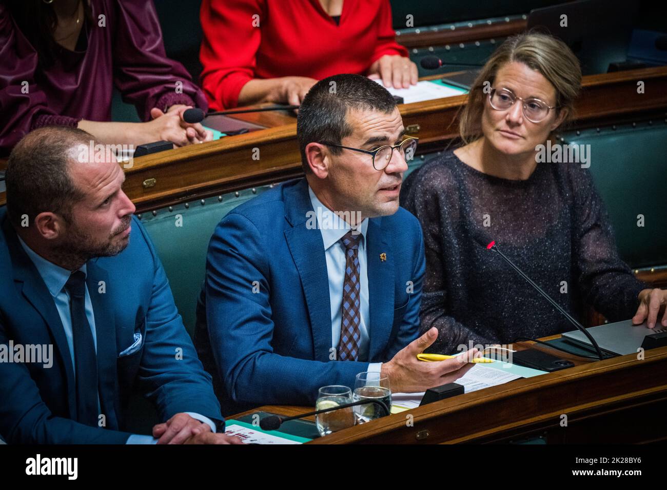Brussels, Belgium, 22 September 2022. N-VA's Sander Loones pictured ...