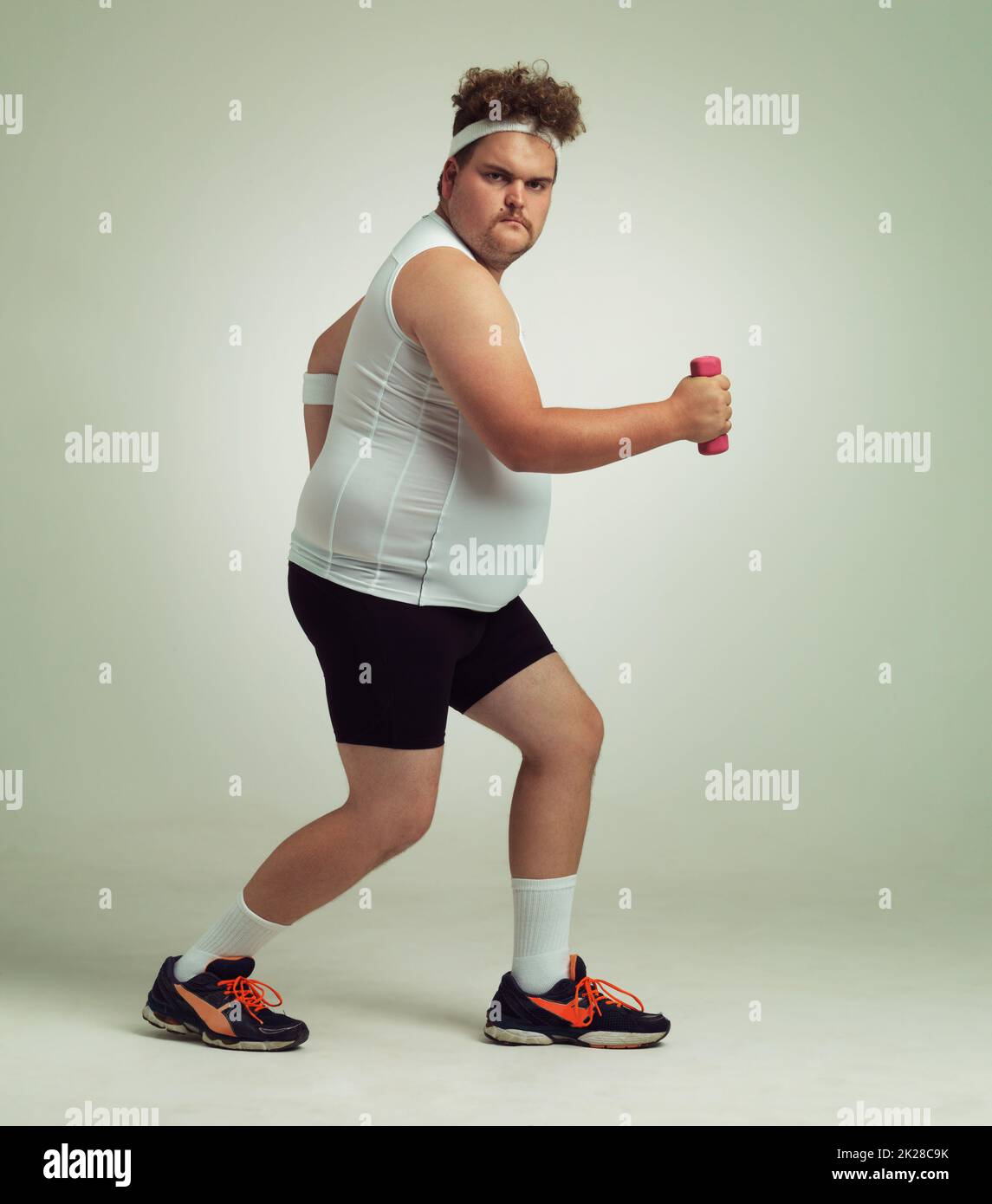 Fat man side view hi-res stock photography and images - Alamy