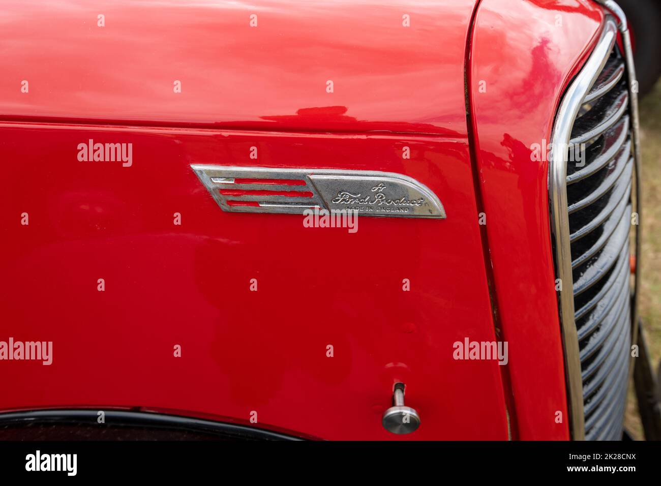 Ilminster.Somerset.United Kingdom.August 21st 2022.Close up of the Ford ...
