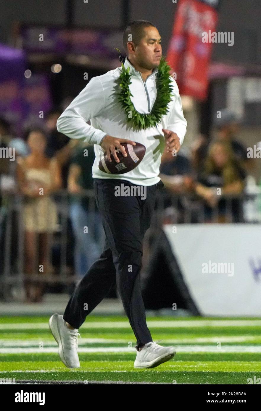 August 17, 2022 - Hawaii Rainbow Warriors head coach Timmy Chang during ...
