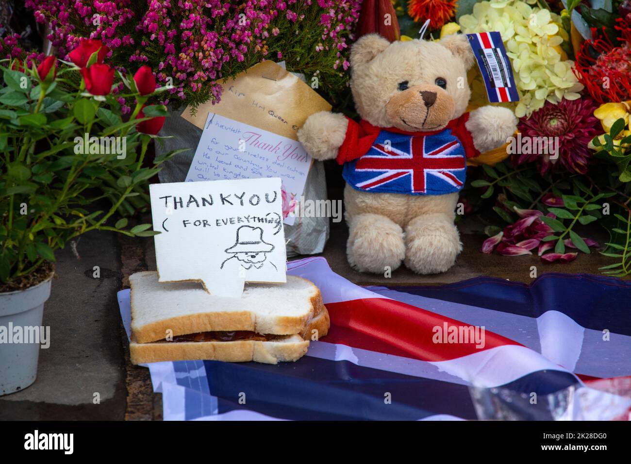 London, UK - September 9th 2022: Marmalade Sandwich, Teddy Bear and ...
