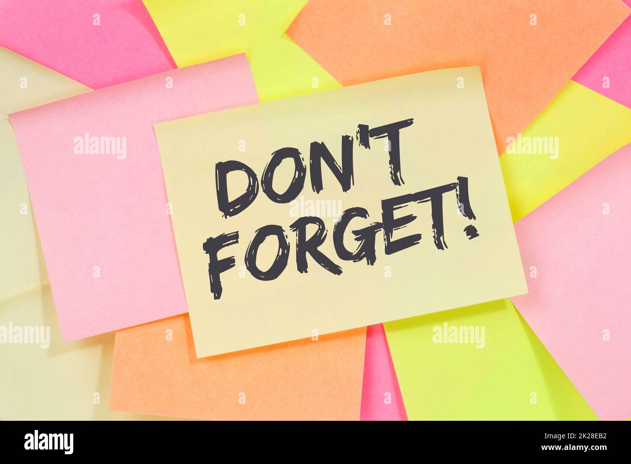 Don't forget date meeting remind reminder business concept note paper ...