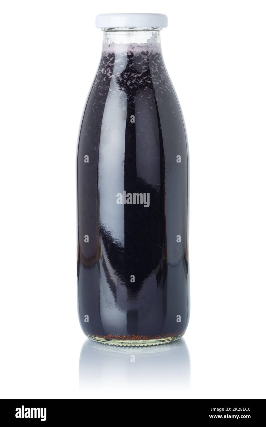 Blueberry smoothie fruit juice drink blueberries in a bottle isolated ...