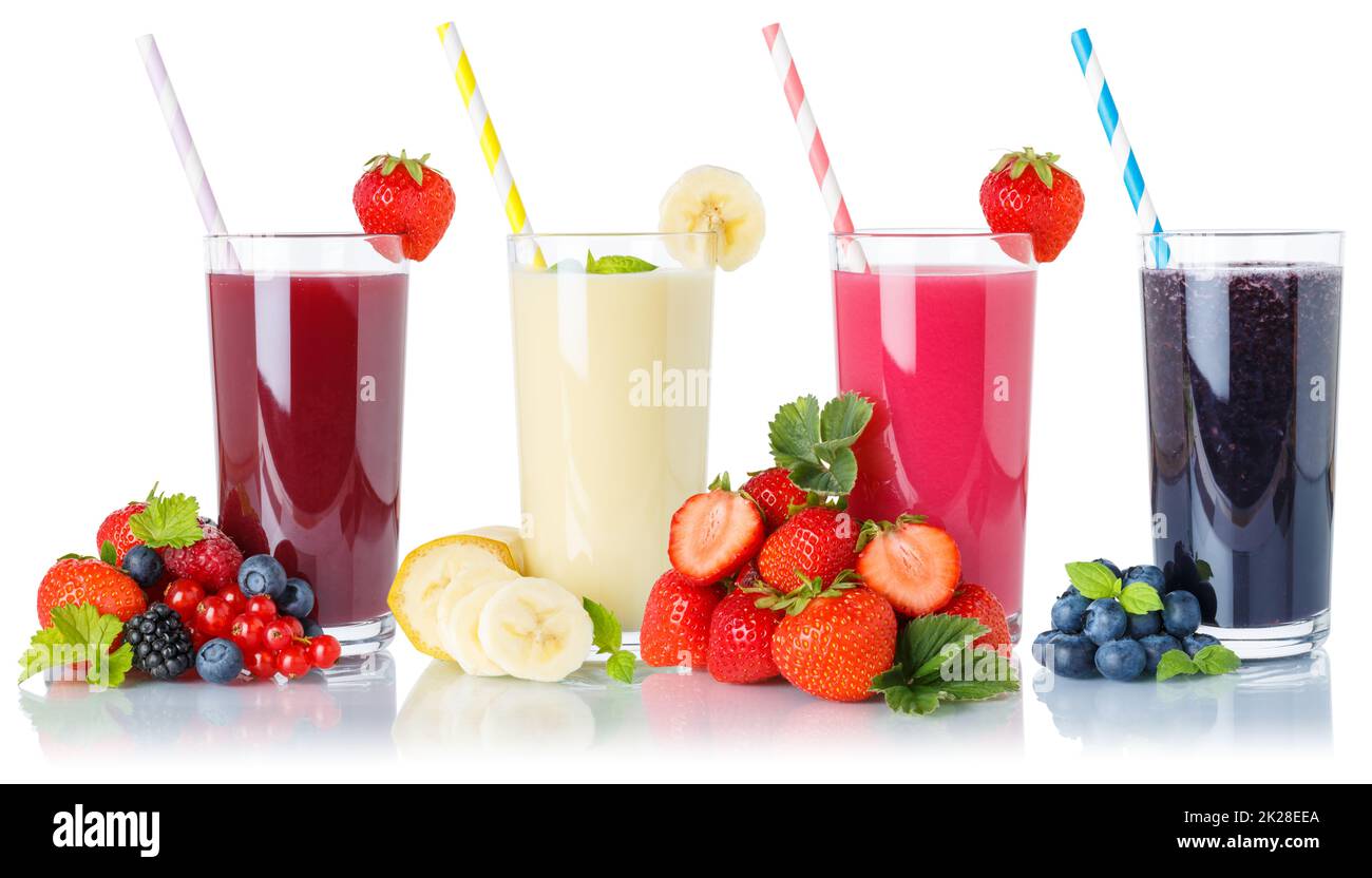 Collection smoothies in glass Cut Out Stock Images & Pictures - Alamy