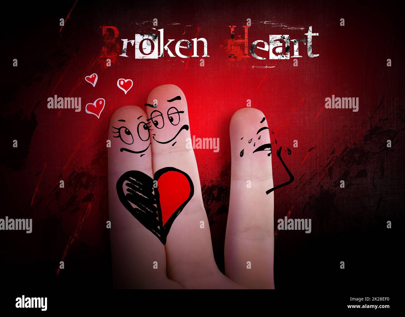 Broken Heart Love And Valentines Day Concept 3d Illustration Stock
