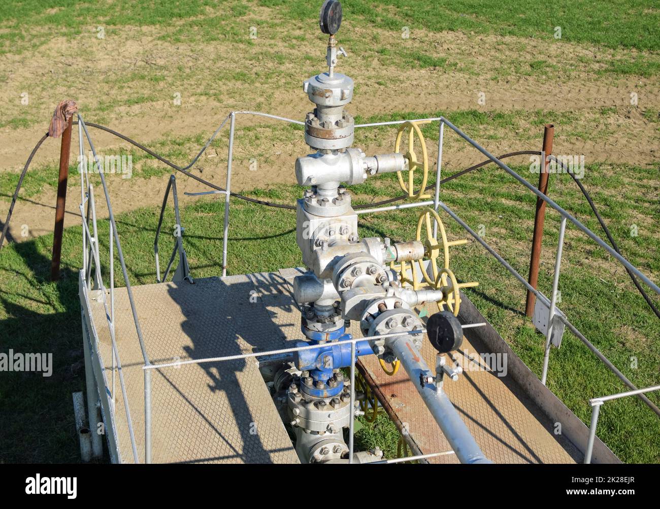 The equipment and technologies on oil fields. Oil well Stock Photo - Alamy